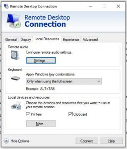 Remote Desktop Network Printer Redirection