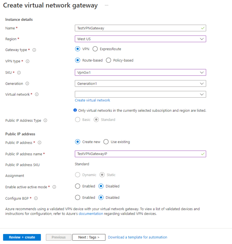 Setup Azure to Araknis IPSec VPN